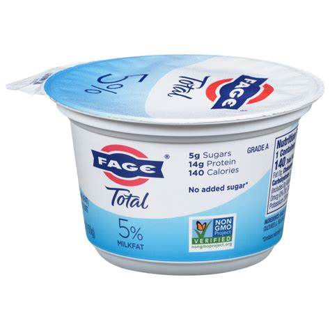 Fage Total Yogurt Greek Whole Milk Strained Front Right Elevated