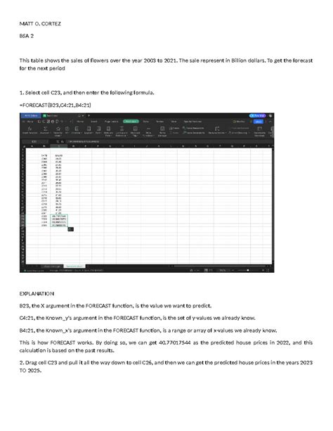 Matt Excel Matt O Cortez Bsa 2 This Table Shows The Sales Of