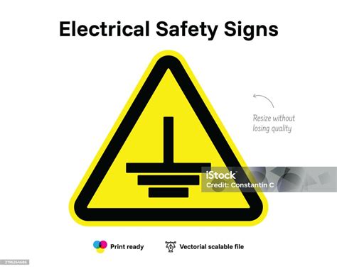 Grounded Symbol Electrical Safety Sign Stock Illustration Download