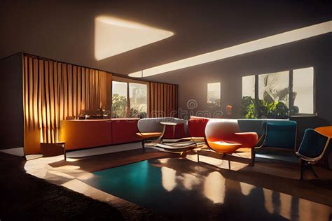 Mid Century Modern Style Interior Neural Network Generated Picture