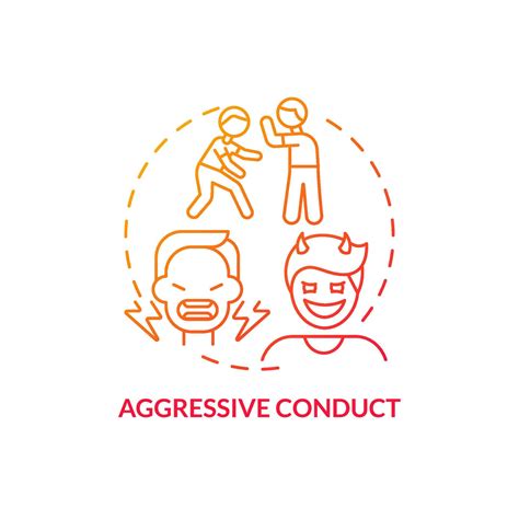 Aggressive Conduct Red Gradient Concept Icon Groups Of Behaviors Mental Issue Conduct
