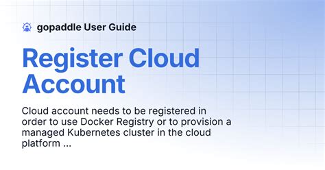 Register Cloud Account Gopaddle User Guide