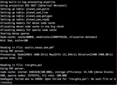 Openstreetmap Osm2pgsql Error Trying To Import Osm To Postgis On Aws