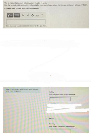 Answered The Compound Zirconium Silicate Occurs In Cubic Zirconia Use