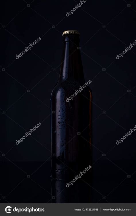 Beer Botle Black Background Bottle Beer Black Background Advertising