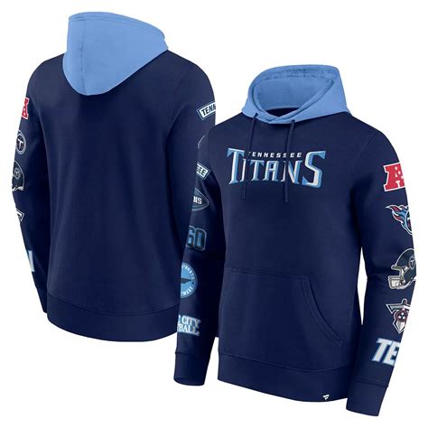 Mens Fanatics Navylight Blue Tennessee Titans Patched Out Pullover Hoodie