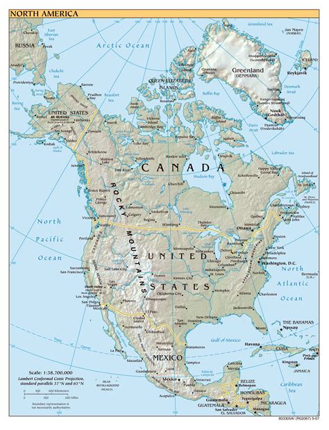 Large Printable Map Of North America