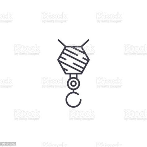 산업용 크레인 선형 아이콘 개념입니다 산업용 크레인 선 벡터 기호 상징 그림 강철에 대한 스톡 벡터 아트 및 기타 이미지 강철 개발 건물 외관 Istock