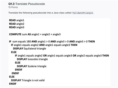 Solved Q Translate Pseudocode Points Translate The Chegg Com