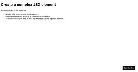 2 Create A Complex Jsx Element Codesandbox