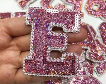 Pink Sequins Letter Alphabet Patch For Clothes Iron On Garment