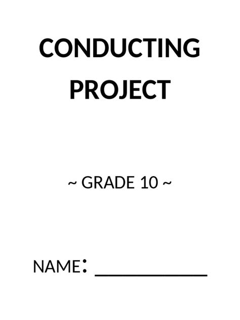 Conducting Project Grade 10 Pdf