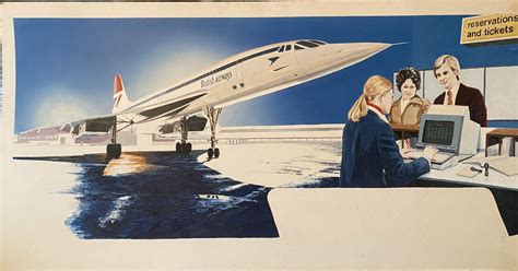 British Airways Concorde Brochure C1975 Artwork In Steel Shredders
