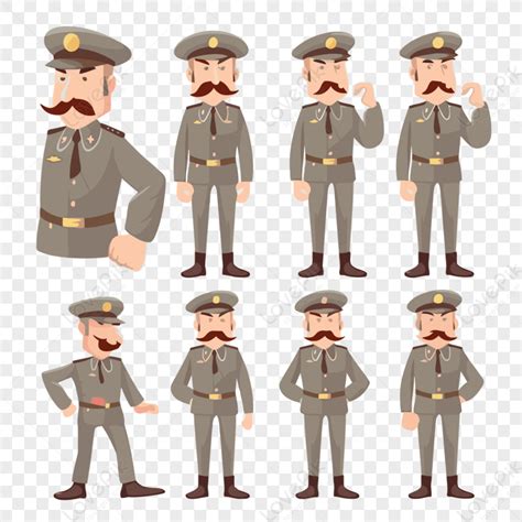 일반 클립 아트 다른 제복을 입은 경찰관 다른 포즈 만화 벡터관절군복 Png 일러스트 무료 다운로드 Lovepik