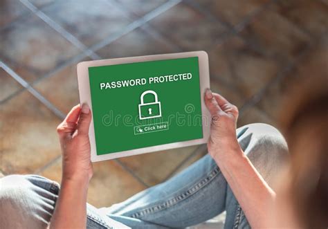 Password Protected Concept On A Tablet Stock Image Image Of Protect