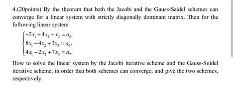 Solved 420points By The Theorem That Both The Jacobi And
