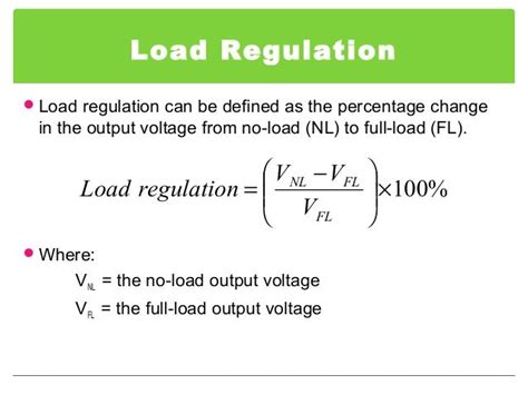 Voltage Regulation Percentage Formula