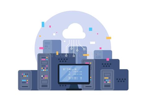 data center hosting cloud storage server storage stock vector