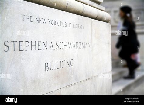 Close Up Detail Of Front Facade Monument Of New York Public Library