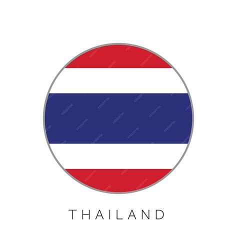 Thailand Flag Round Circle Vector Icon Premium Vector