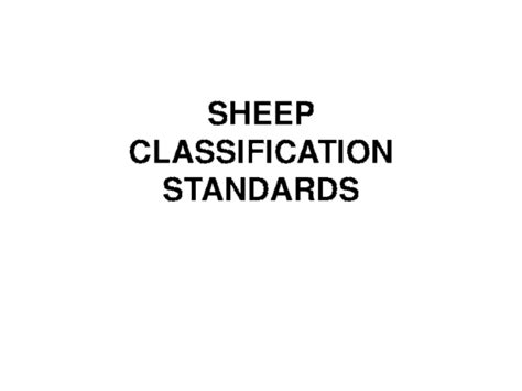 Pdf Sheep Classification Standards