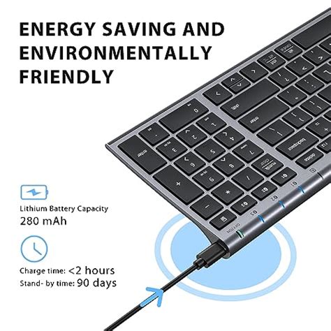 IClever BK10 Multi Device Bluetooth Keyboard For Mac Windows Chrome OS Android IPad IPhone