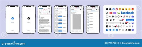 Facebook Design. Screen Social Media, Social Network Interface Template. Homepage ...