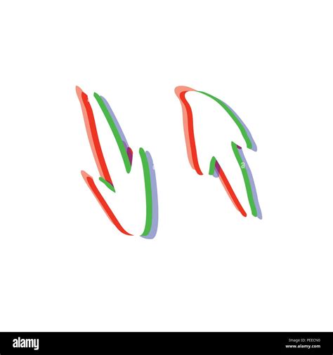 arrows distorted glitch and chromatic aberration trendy effect