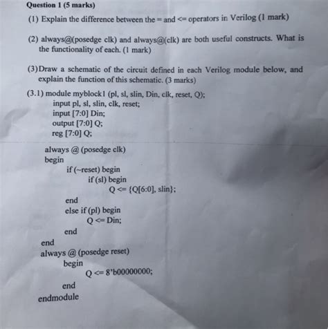 solved question 1 5 marks 1 explain the difference