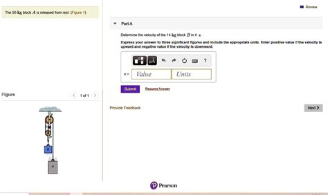 solved review the 50 kg block a is released from rest figure 1 part