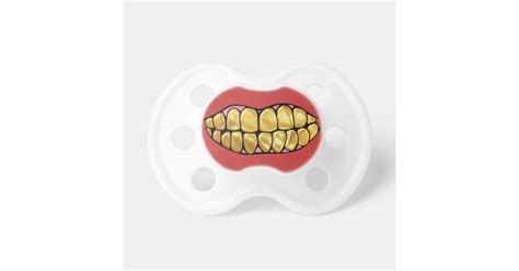 Gold Teeth Pacifier Zazzle