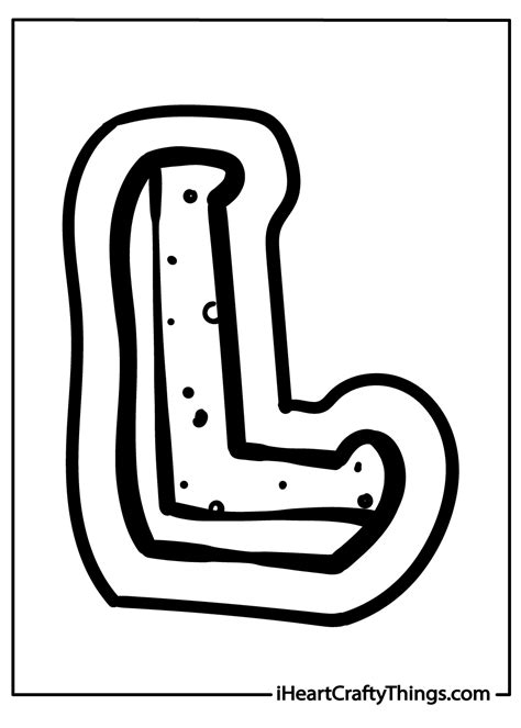 Bubble Letter L Coloring Page 2025