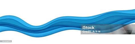 종이 컷 스타일의 파란색 추상적 배경 6월 8일 세계 해양의 날을 맞아 종이 물결 모양의 물 레이어 벡터 어스 포스터 템플릿 생태 브로셔 프리젠 테이션 텍스트 장소초대 3