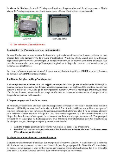 Structure Physique Dun Ordinateur Et Langage Machine Alloschool