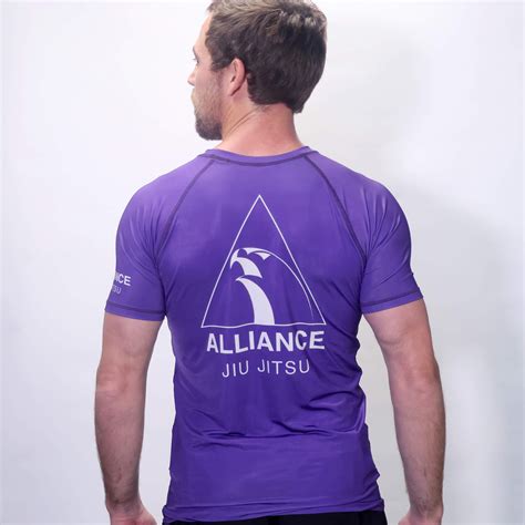 Rash Guard Alliance Jiu Jitsu Eagle Pro Manga Curta Roxa Alliance Jiu