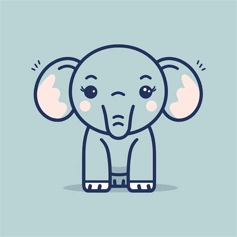 귀여운 코끼리 만화 일러스트 레이션 프리미엄 벡터