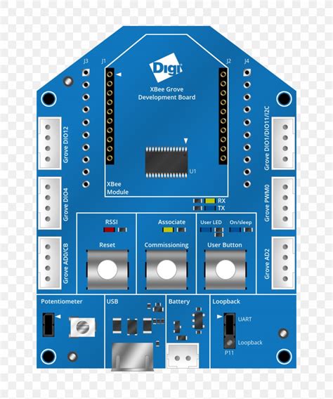 XBee Digi International Zigbee Sensor Microprocessor Development Board PNG X Px Xbee