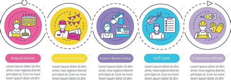 Summer Parttime Jobs Infographic With Workflow And Icons Vector Diagram Option Step Png And