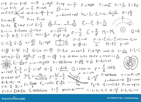 Many Different Physics Formulas Written On Blackboard Stock Illustration Illustration Of