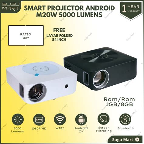Jual Proyektor Android Smart Proyektor M W Android Lumens Full HD P Proyektor