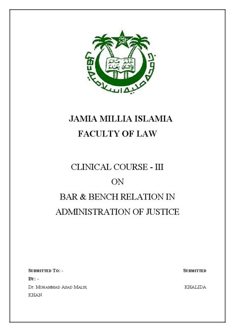 Clc Iii Assignment Jamia Millia Islamia Faculty Of Law Clinical