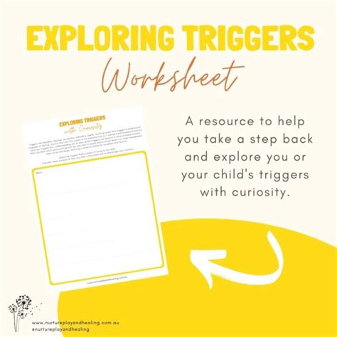 Exploring Triggers Worksheet Nurture Play And Healing