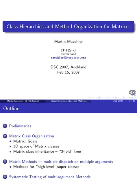Class Hierarchies And Method Organization For Matrices Pdf Matrix Mathematics Functions