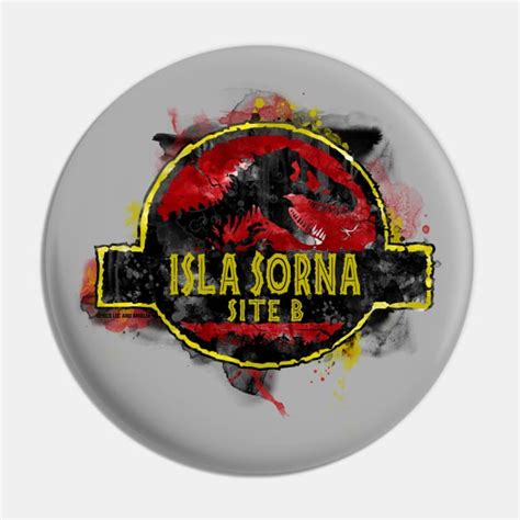 Isla Sorna Park Site B World Logo Jurassic Park Pin Teepublic