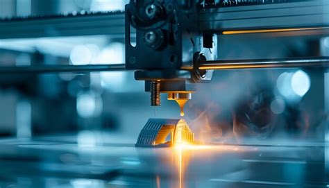 industrial 3d printer creating a prototype object with precision laser