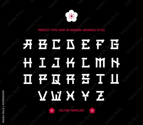 Perfect Asian Japanese Style Vector Type Font Typography Japan Style Font English Japanese