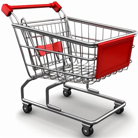 Um Carrinho De Compras Com Um Carrinho De Compra De Plástico Vermelho Imagem Premium Gerada Com Ia