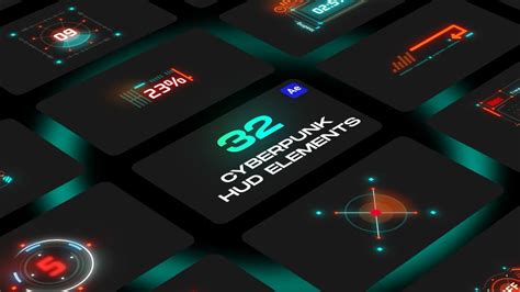 32 Futuristic Cyberpunk Hud Elements After Effects Template Youtube