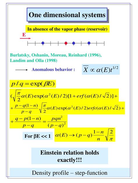Ppt Tracer Diffusion In 1d And 2d Lattice Gases Einstein Relation Analysis Powerpoint