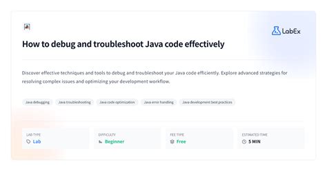 How To Debug And Troubleshoot Java Code Effectively Labex
